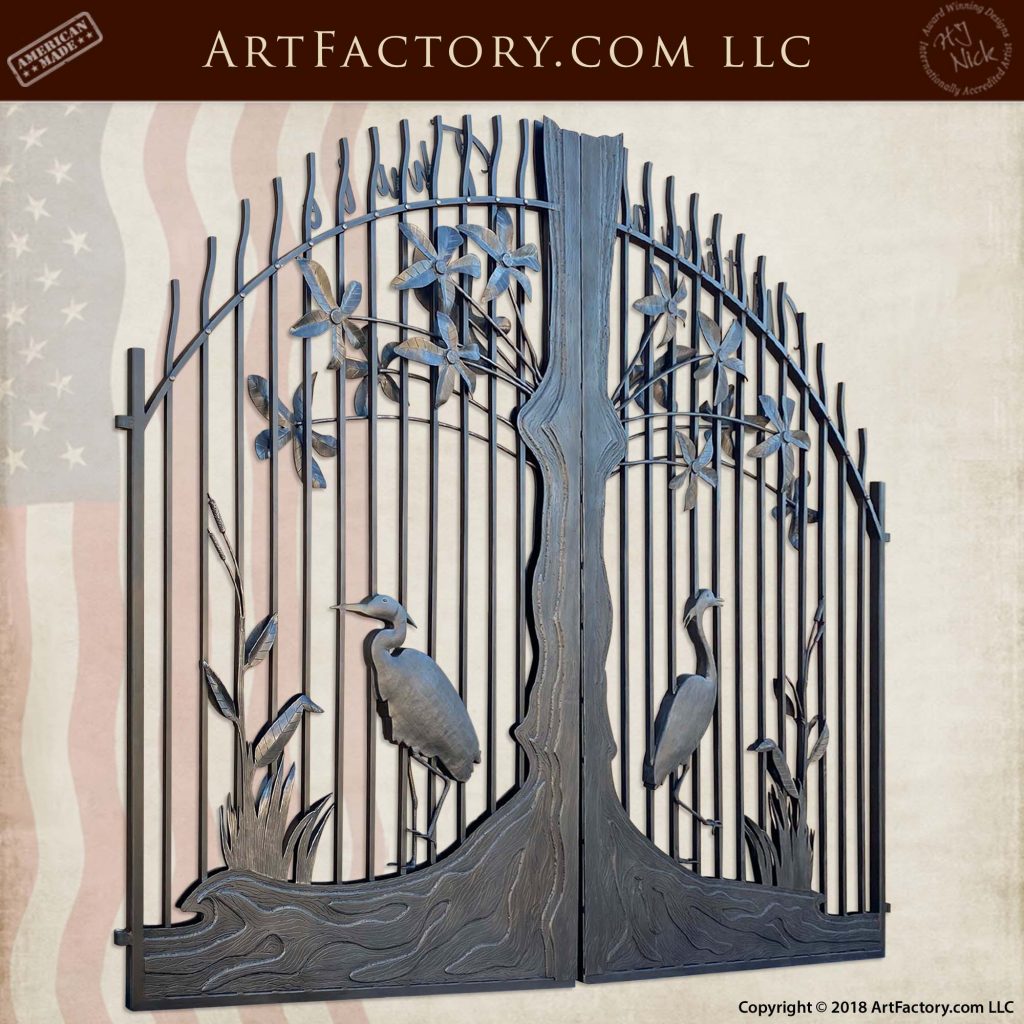 Fine Art Iron Estate Gate: "Ultima Thule" Ancient Greek & Roman Inspired