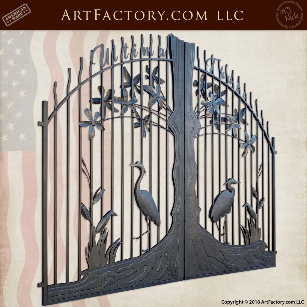 Fine Art Iron Estate Gate: "Ultima Thule" Ancient Greek & Roman Inspired