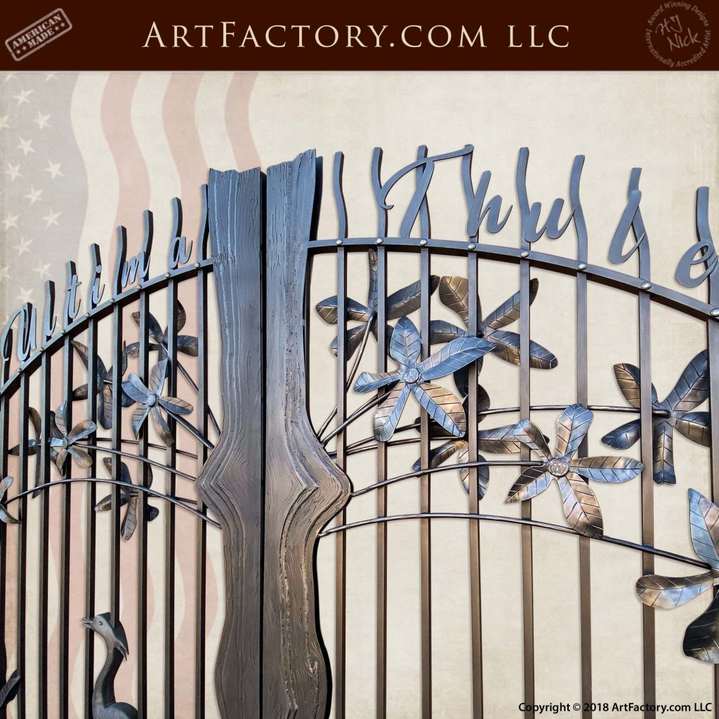 Fine Art Iron Estate Gate: "Ultima Thule" Ancient Greek & Roman Inspired