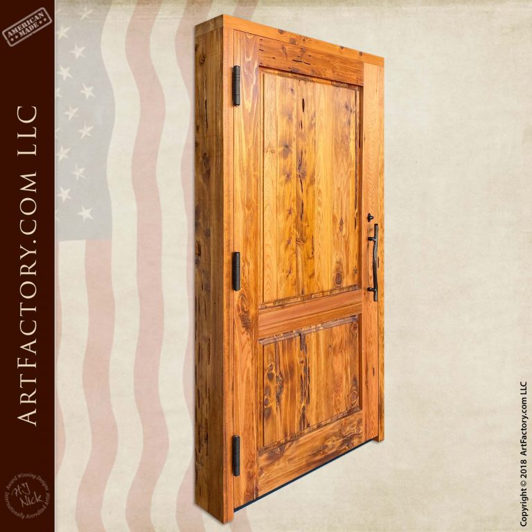 Custom Fly Fishing Door: Master Hand Carved Solid Wood Entrance