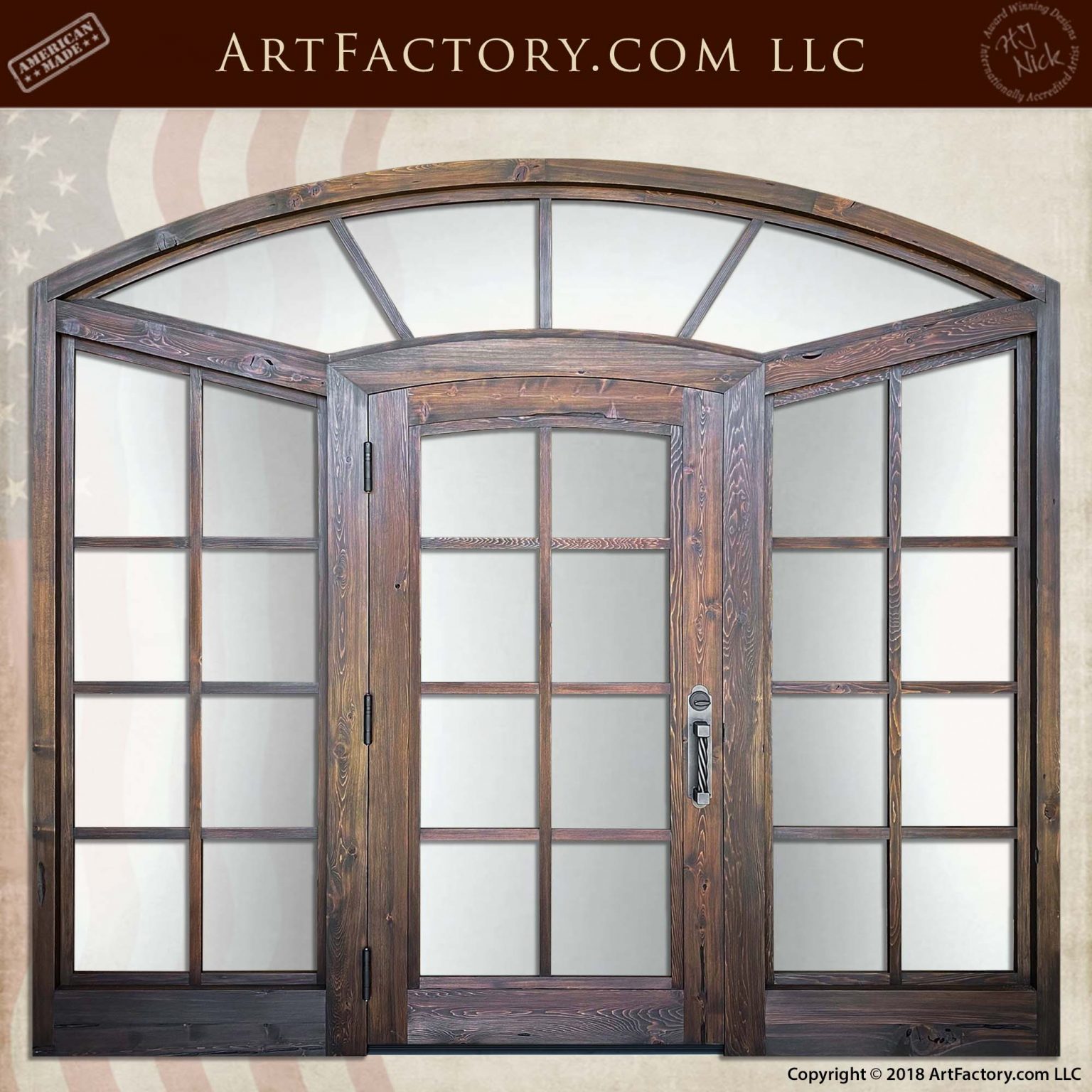 Custom 8 Panel Door: With Full Surround True Divided Lite Sidelights