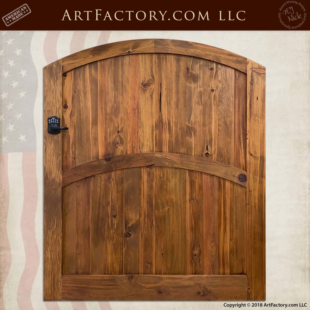 Solid Wood Gates: With Hand Forged Wrought Iron Hardware
