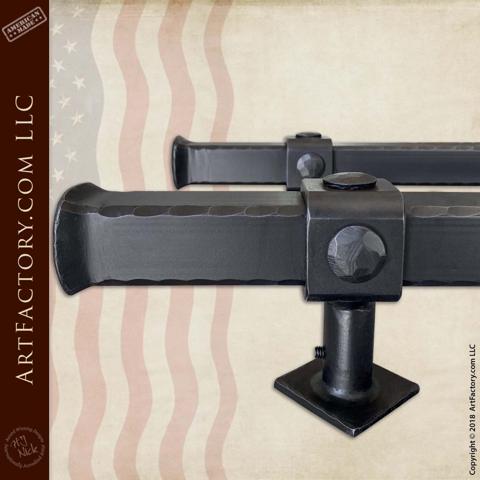 Custom Large Door Pulls: World Class Fine Art Solid Wrought Iron Handles