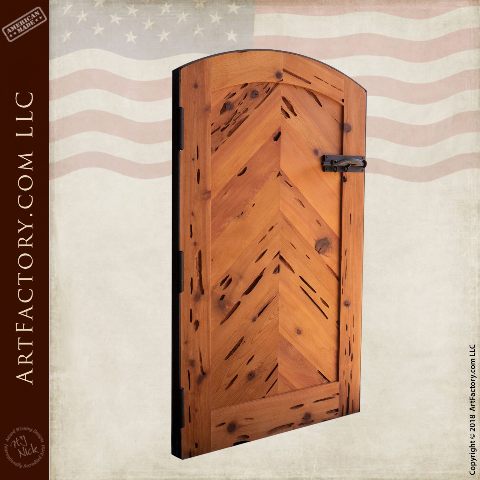 Diagonal Planked Garden Gate: Custom Handmade Genuine Solid Wood