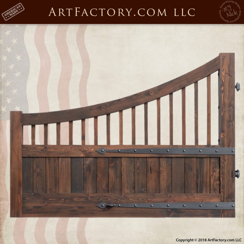 Automatic Opening Estate Gate: Custom Solid Wood Inverted Arch Design