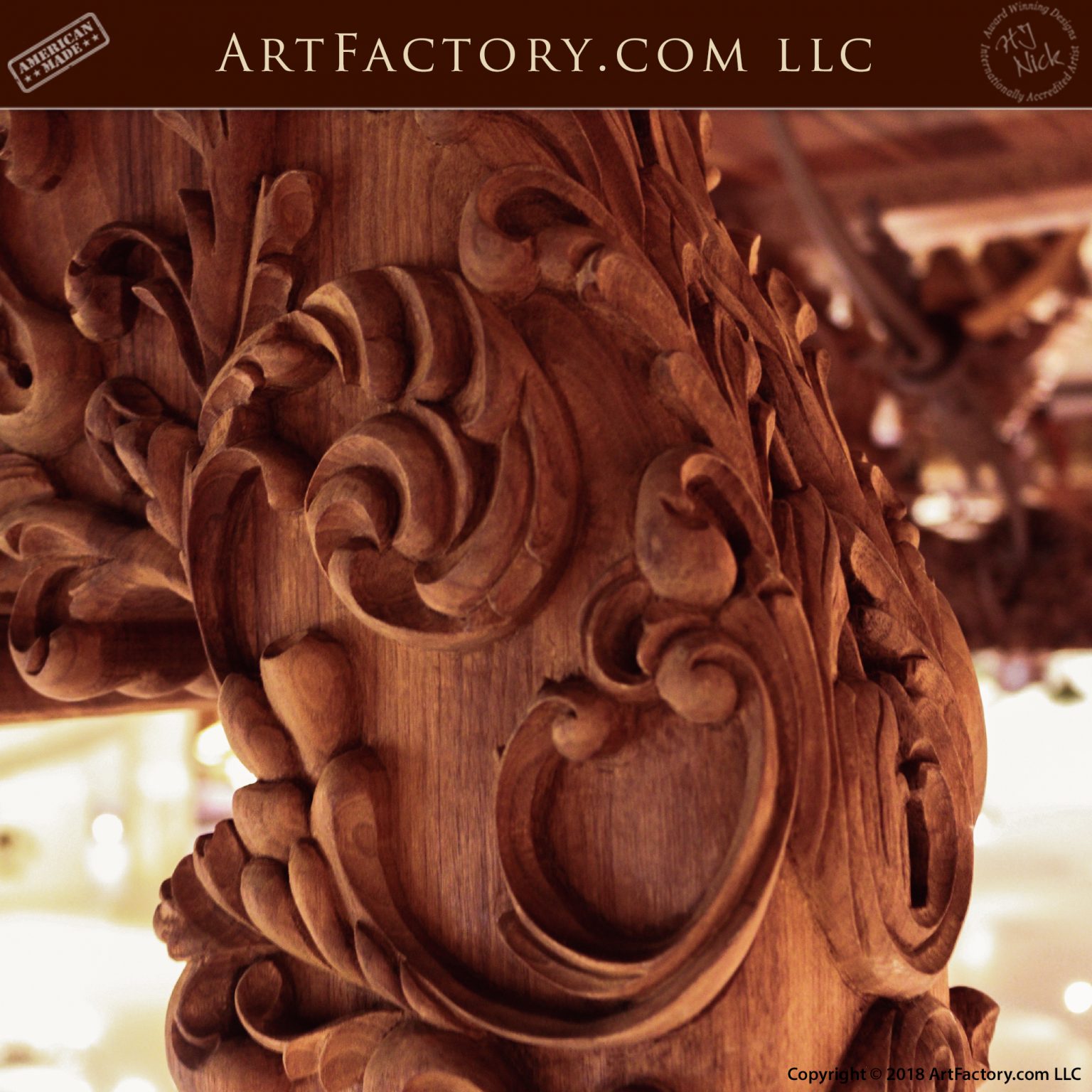 Fine Art Dining Table: Master Hand Carved Solid Matched Grain Walnut