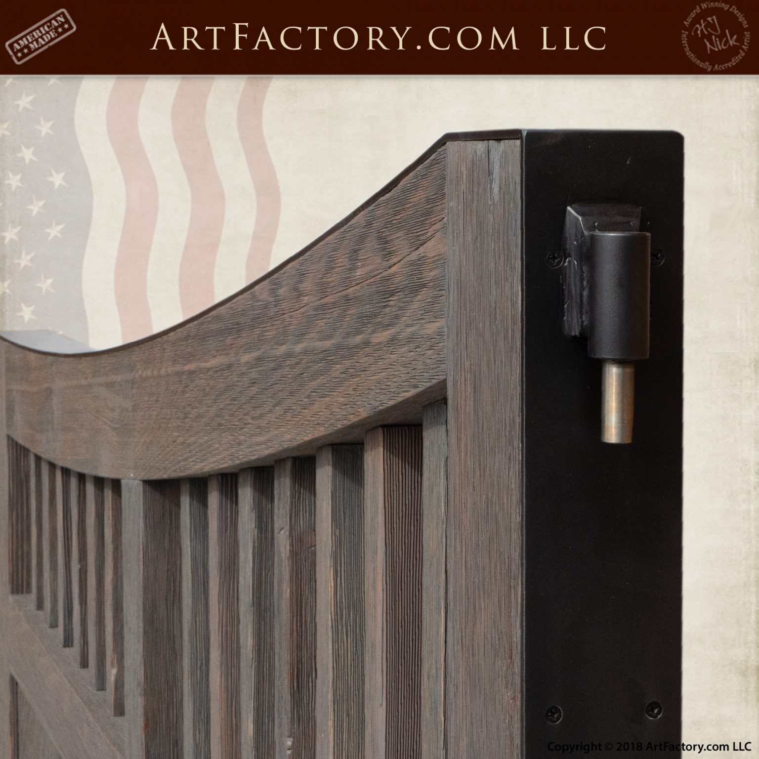 Inverted Arch Estate Gate: Custom Handmade From Genuine Solid Wood