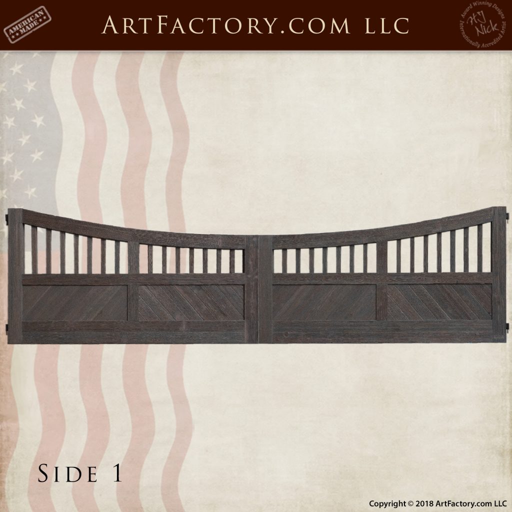 Solid Wood Gates: With Hand Forged Wrought Iron Hardware