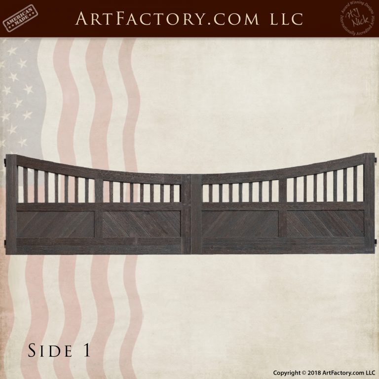 Solid Wood Gates: With Hand Forged Wrought Iron Hardware