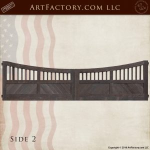 Inverted Arch Estate Gate: Custom Handmade From Genuine Solid Wood
