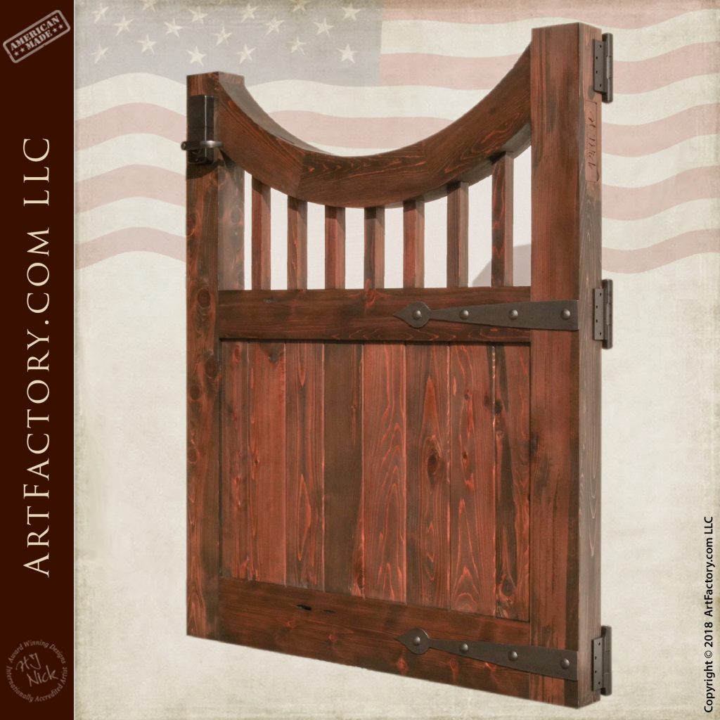 Inverted Arch Garden Gate: Solid Wood With Digital Keypad Lock