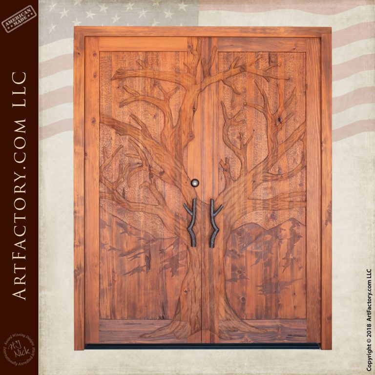 Log Cabin Doors: Solid Wood With Hand Forged Hardware