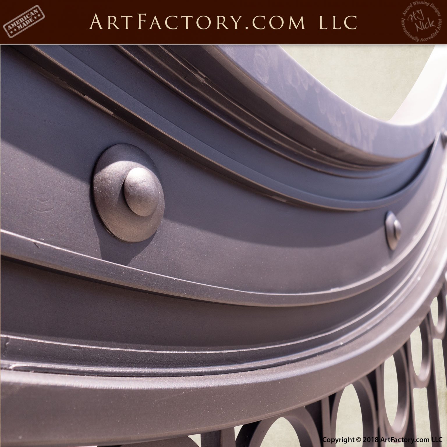 Bell Arched Estate Gate: Custom Blacksmith Hand Forged Wrought Iron