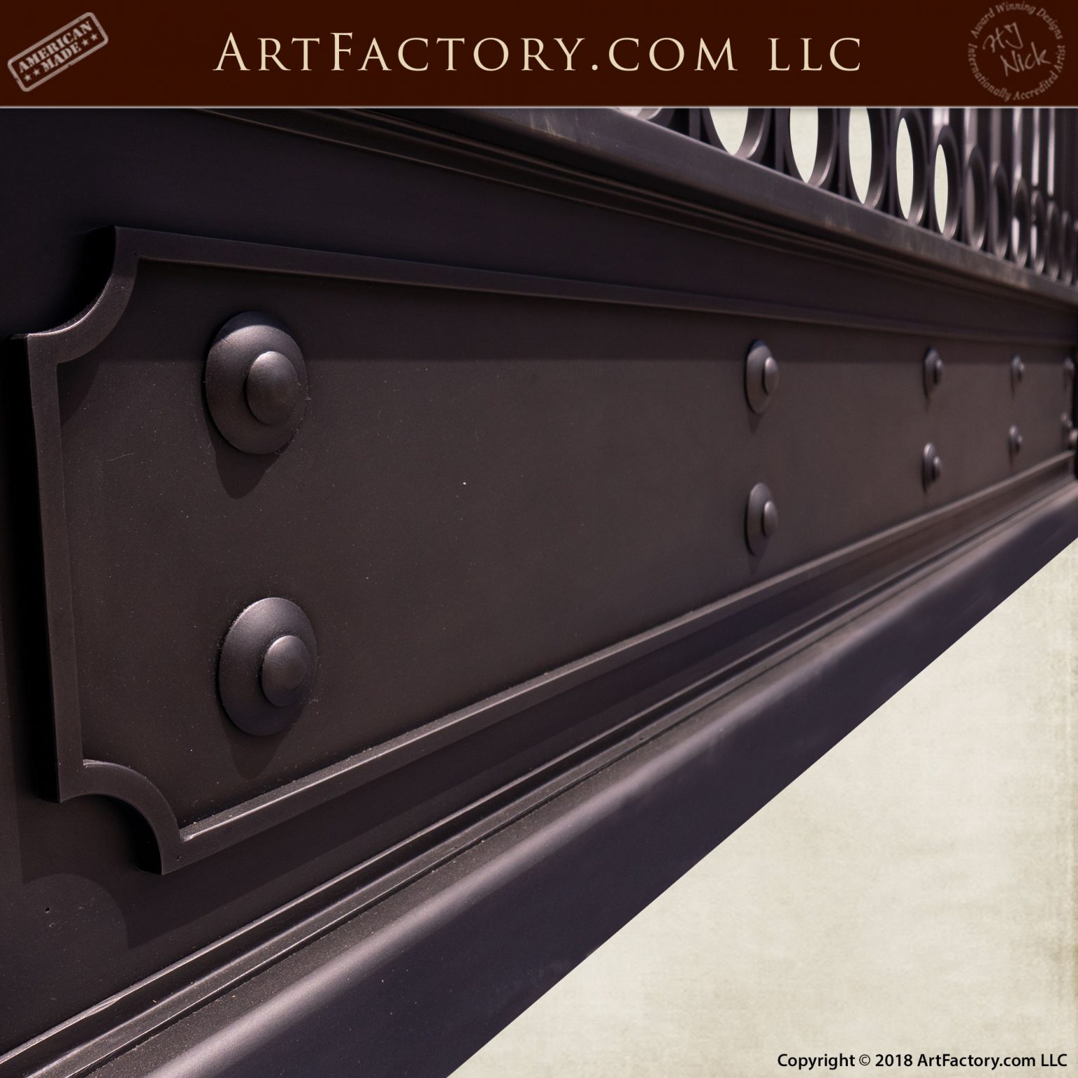 Bell Arched Estate Gate: Custom Blacksmith Hand Forged Wrought Iron