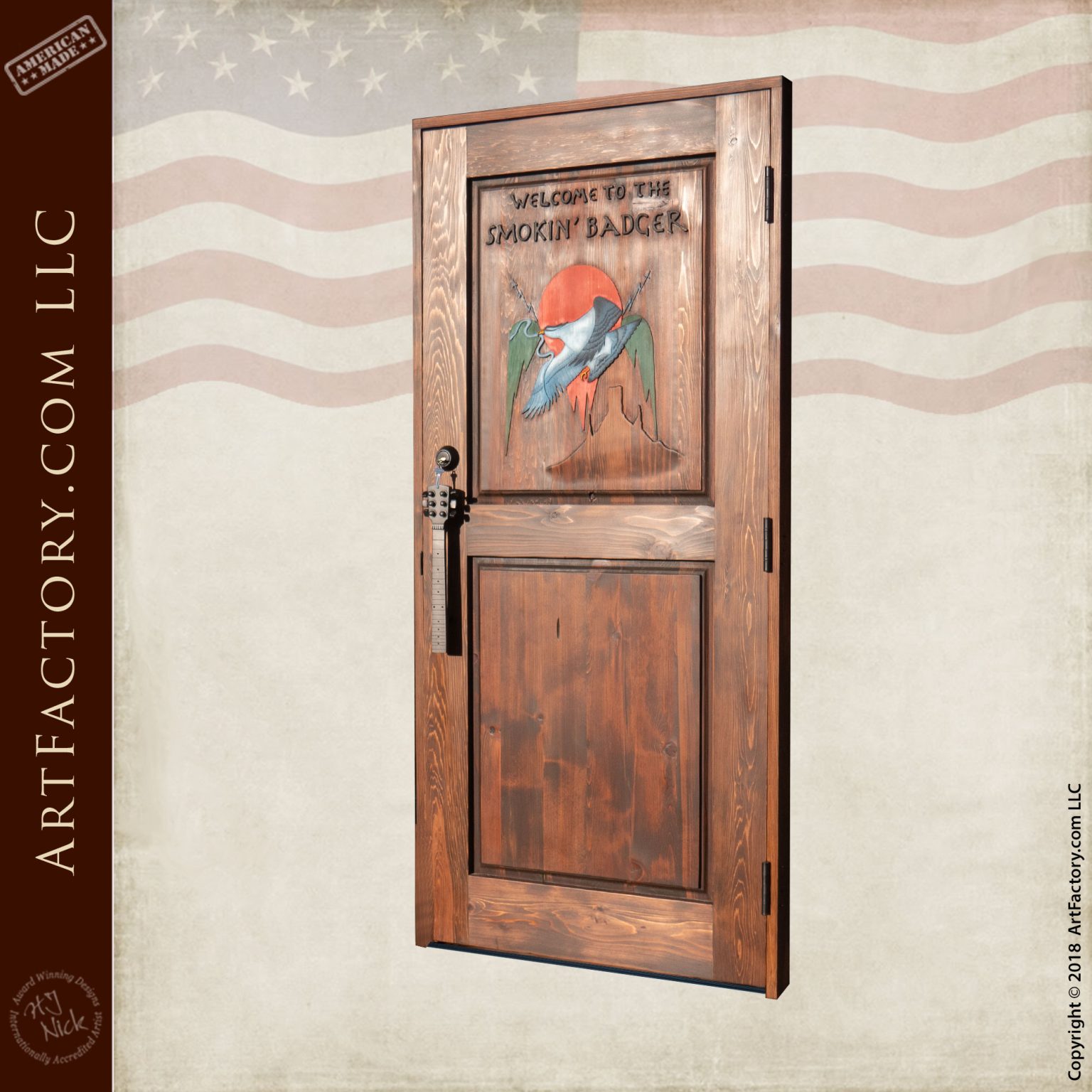 The Eagles Custom Door: With Album Cover Inspired Hand Carving
