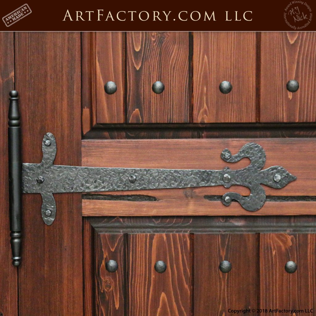 Custom Castle Strap Hinge: Hand Hammered, Fine Art Fleur-De-Lis