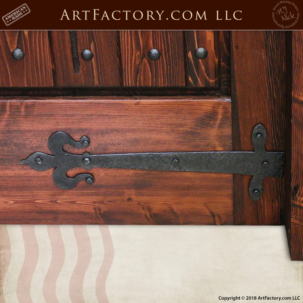 Custom Castle Strap Hinge: Hand Hammered, Fine Art Fleur-De-Lis