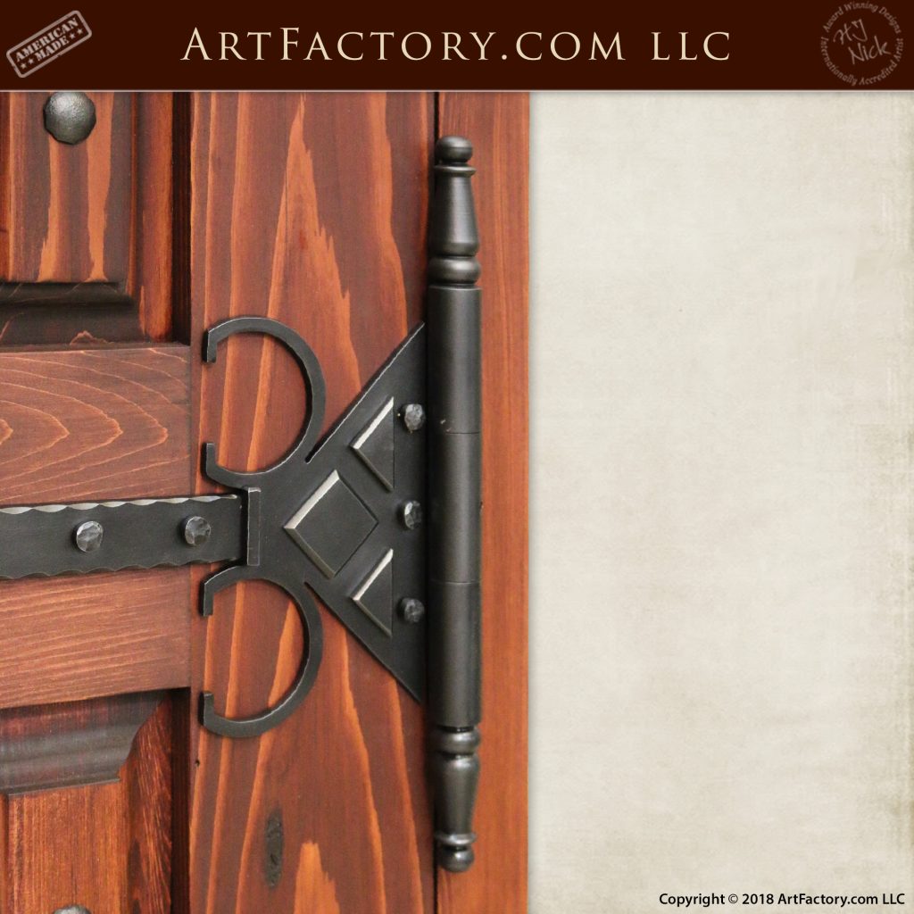 Custom Cathedral Strap Hinge: Fine Art Ornamental Iron Door Hardware