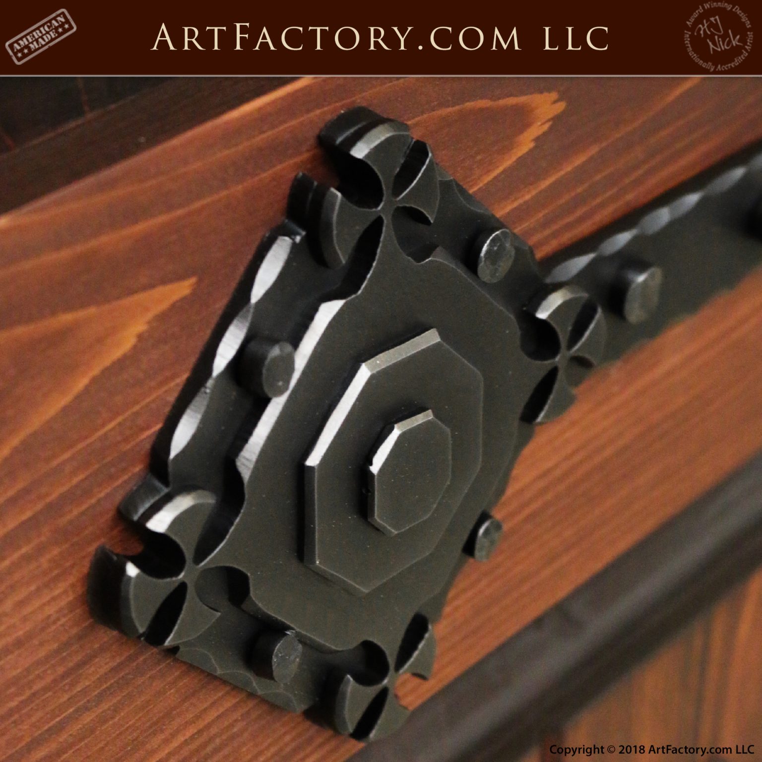 Custom Cathedral Strap Hinge: Fine Art Ornamental Iron Door Hardware
