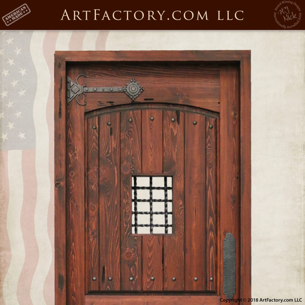 Custom Cathedral Strap Hinge: Fine Art Ornamental Iron Door Hardware