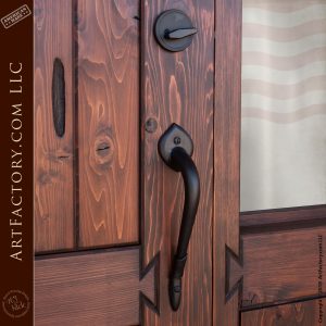 Iron Tree Wooden Door: Custom Solid Wood Entrance With Sidelight