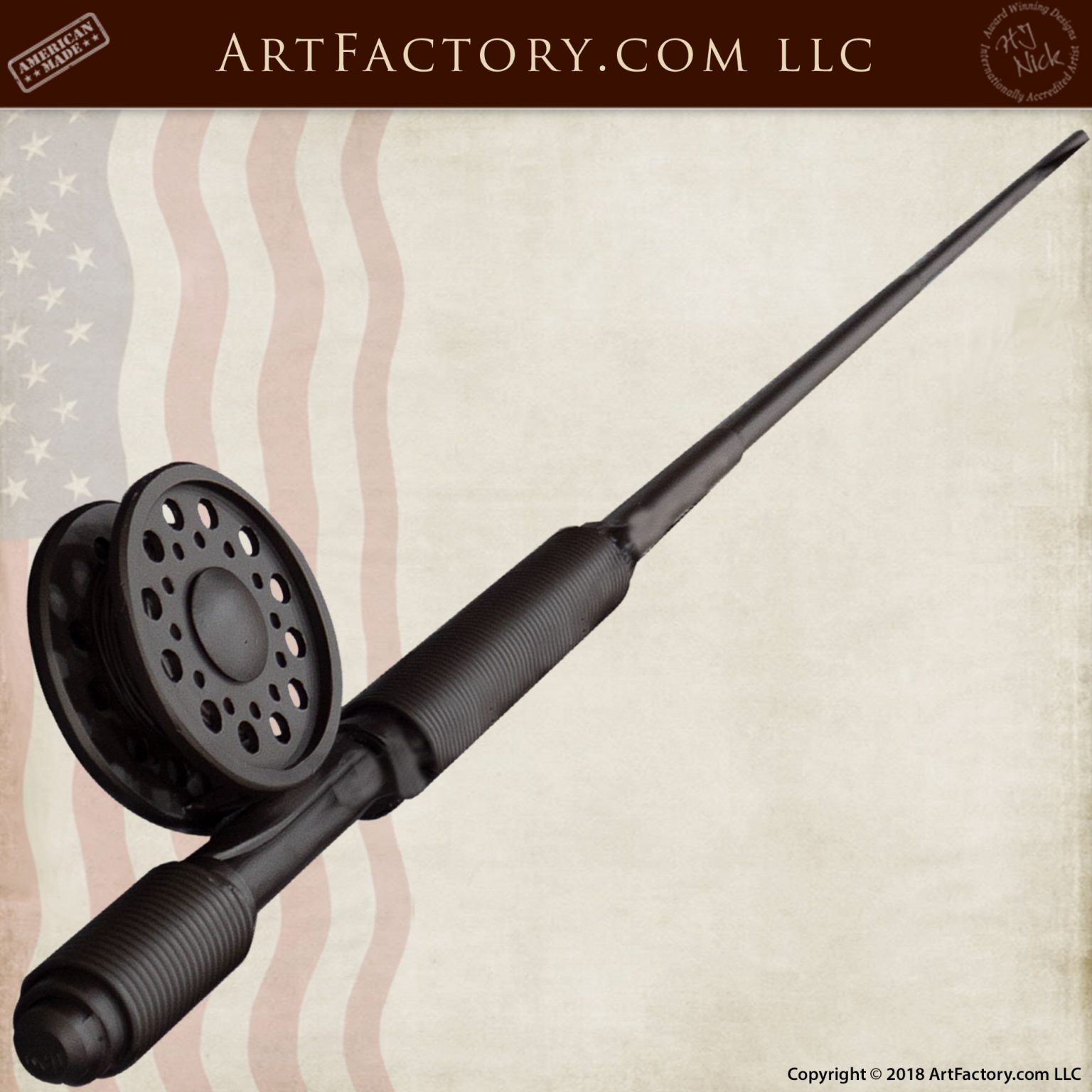 Fishing Pole Door Pulls: Custom Rod & Reel Hand Forged Iron Handles