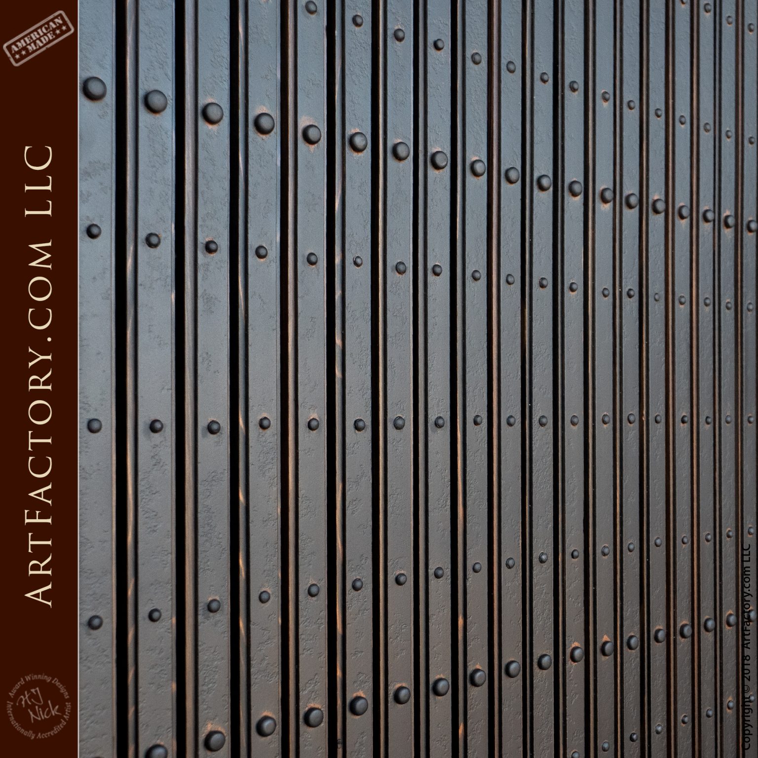 Custom Wooden Fortress Door: With Genuine Wrought Iron Plated Panel