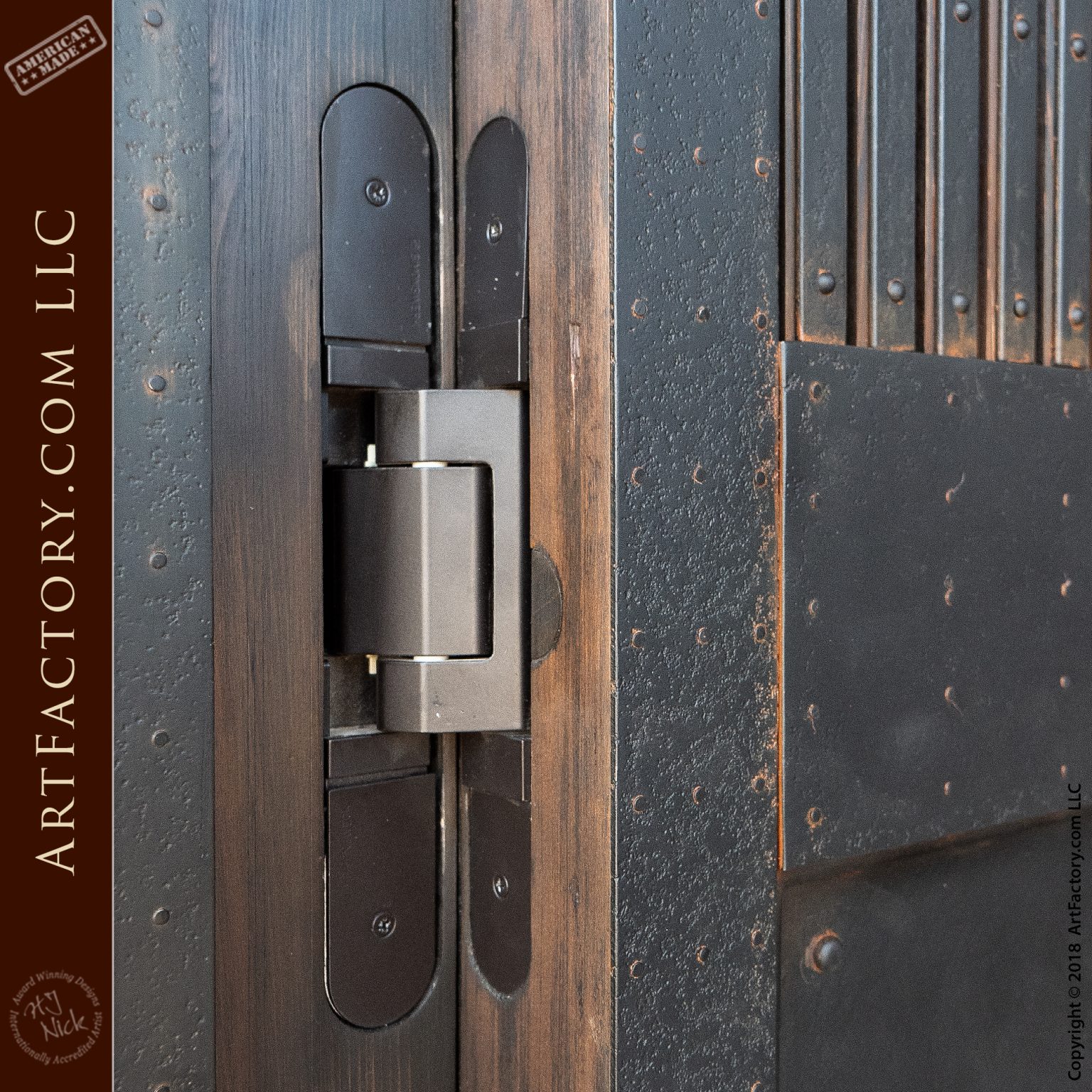 Custom Wooden Fortress Door: With Genuine Wrought Iron Plated Panel