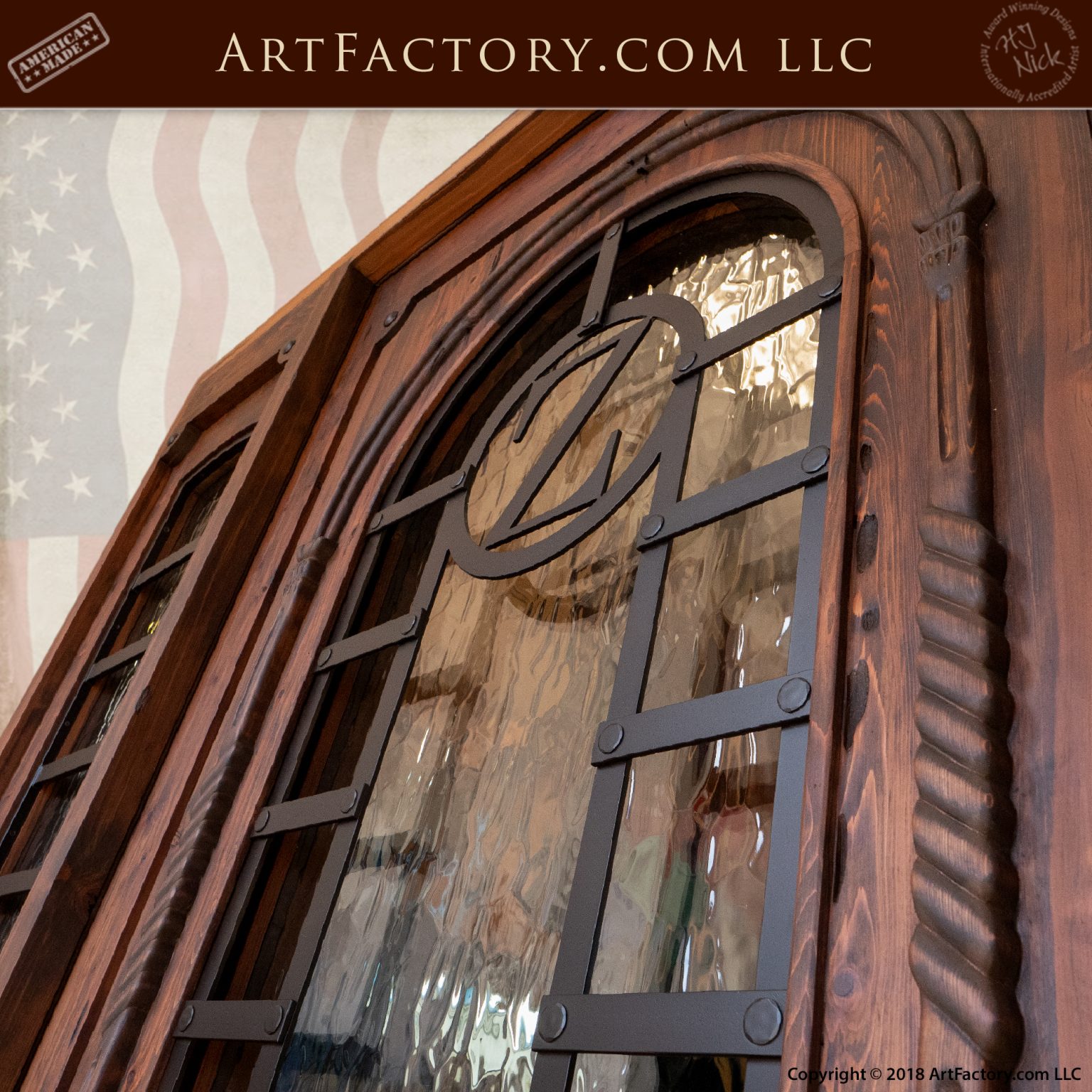 Personalized Custom Grand Entrance: Solid Wood With Fine Art Sidelights