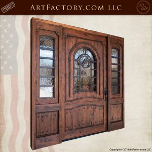 Personalized Custom Grand Entrance: Solid Wood With Fine Art Sidelights