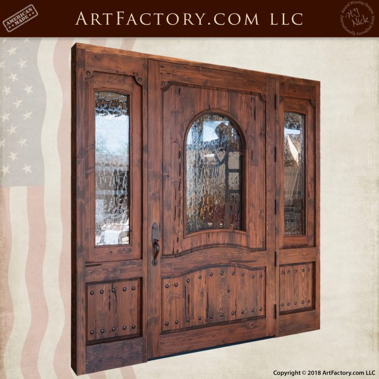 Personalized Custom Grand Entrance: Solid Wood With Fine Art Sidelights