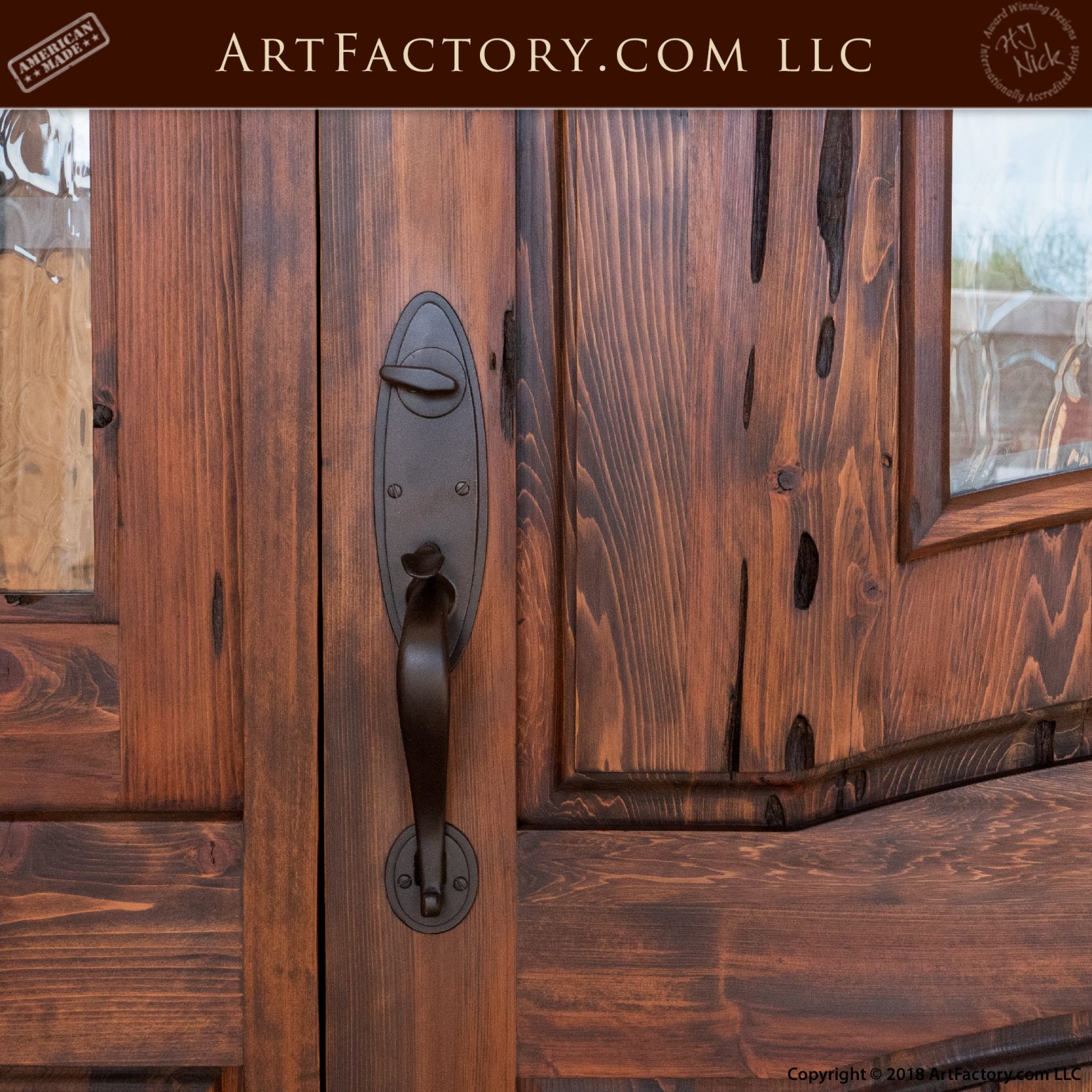 Personalized Custom Grand Entrance: Solid Wood With Fine Art Sidelights