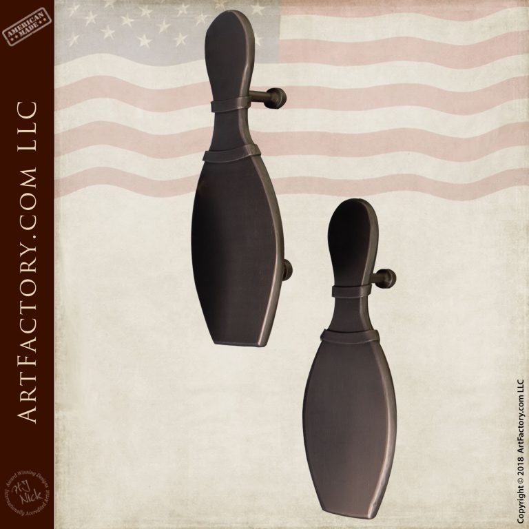 Bowling Pin Door Handles: Custom Hand Forged Wrought Iron Pulls