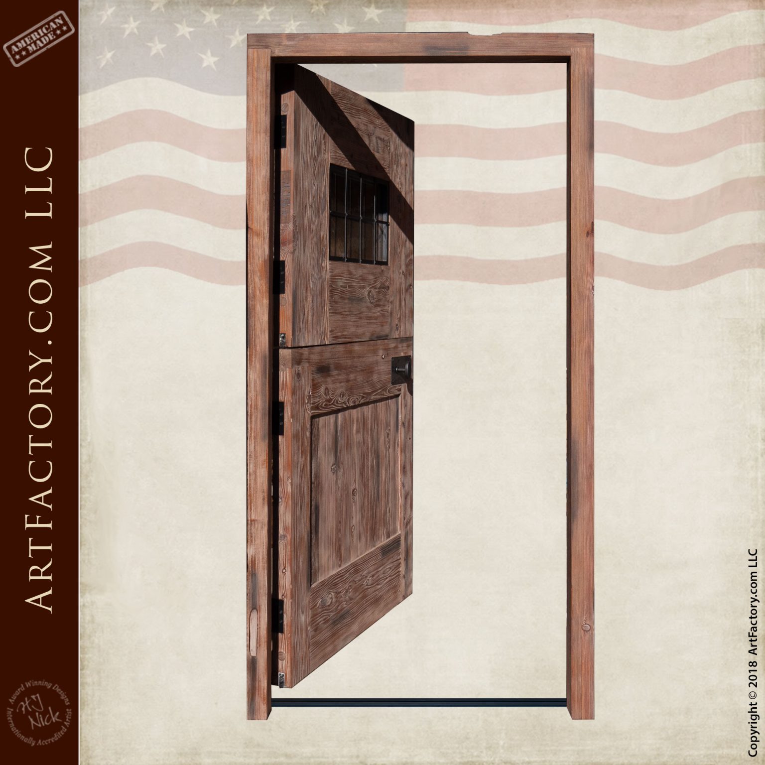 Rustic Wooden Dutch Door: With Custom 8 Panel Viewing Window
