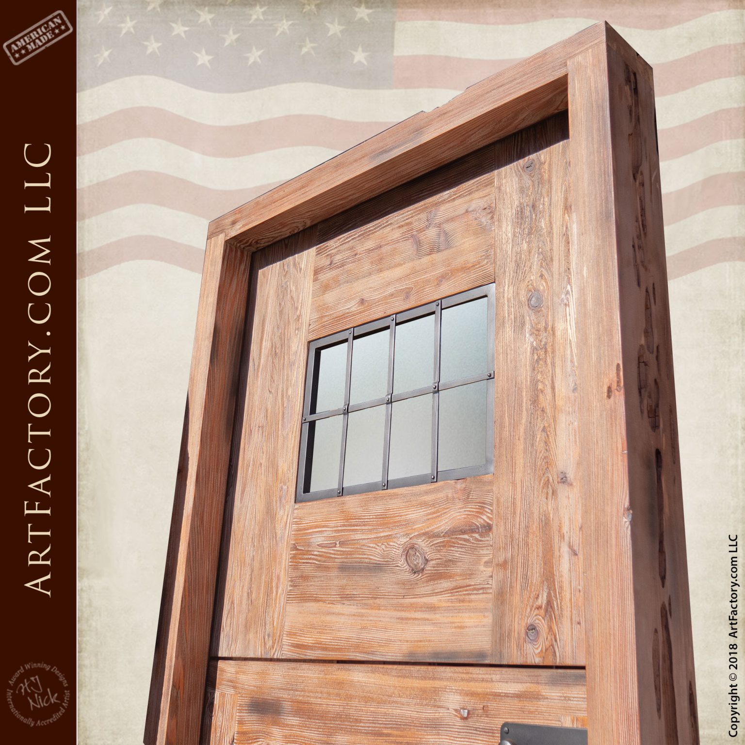 Rustic Wooden Dutch Door: With Custom 8 Panel Viewing Window