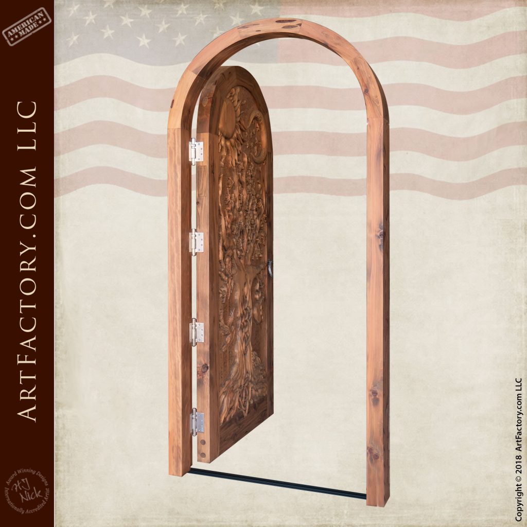 Arched Tree Of Life Door: World Class Fine Art Custom Wood Carving