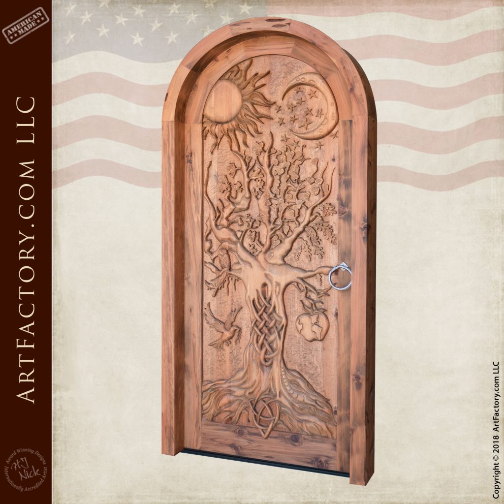Arched Tree Of Life Door: World Class Fine Art Custom Wood Carving