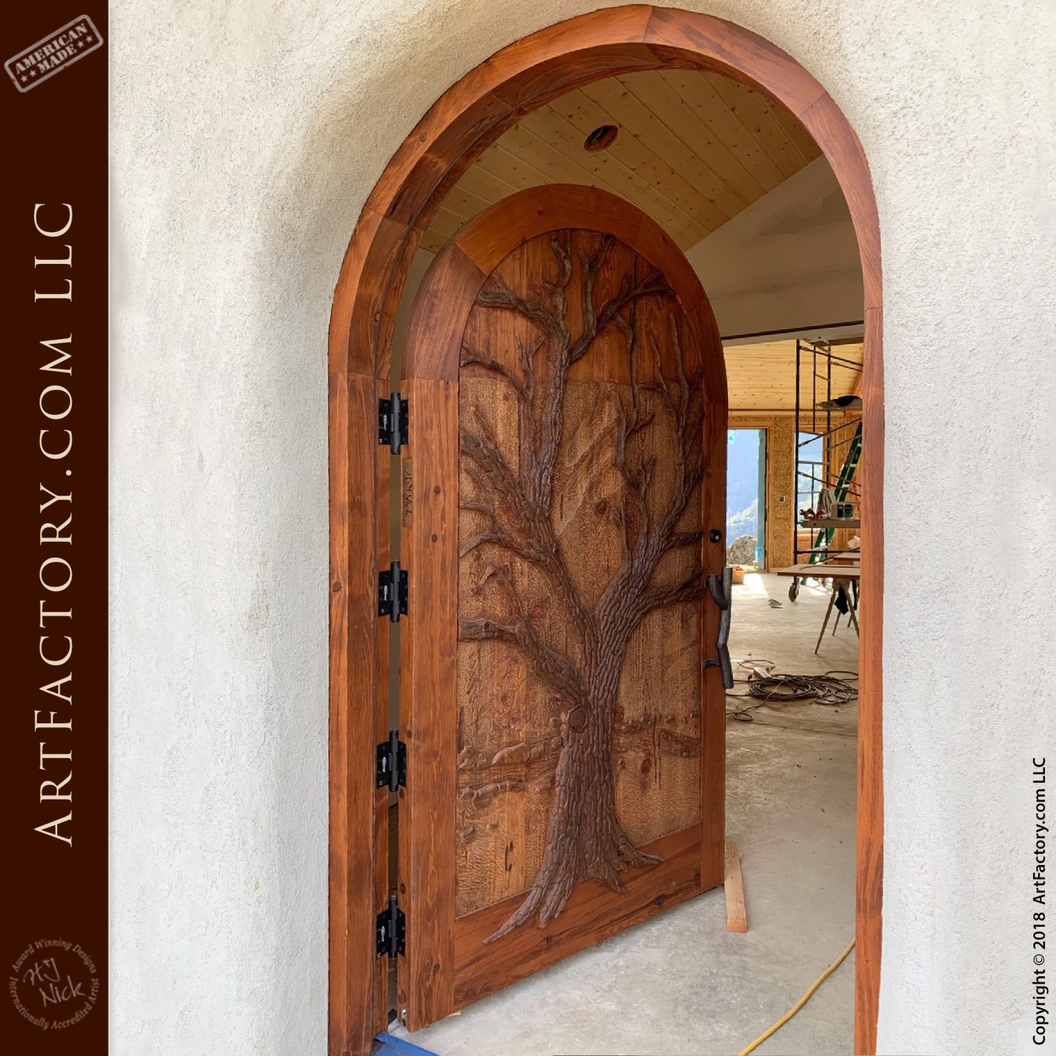 Log Cabin Doors: Solid Wood With Hand Forged Hardware