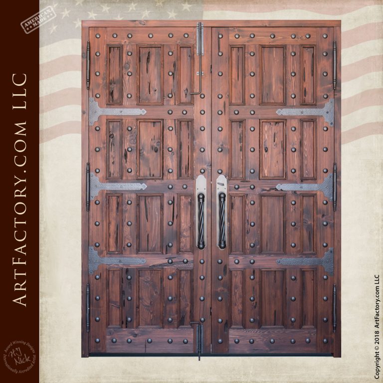 Fortress Double Doors: Custom Handmade Fine Art Castle Entrance