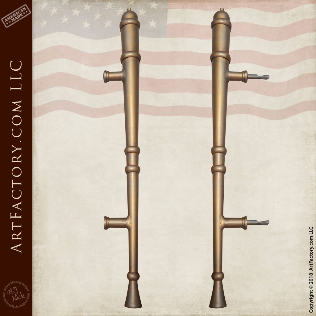 Custom Canon Door Pulls: Master Blacksmith Hand Forged Wrought Iron