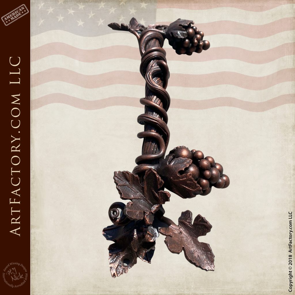 Custom Grapevine Cupboard Handles: Genuine Blacksmith Hand Forged