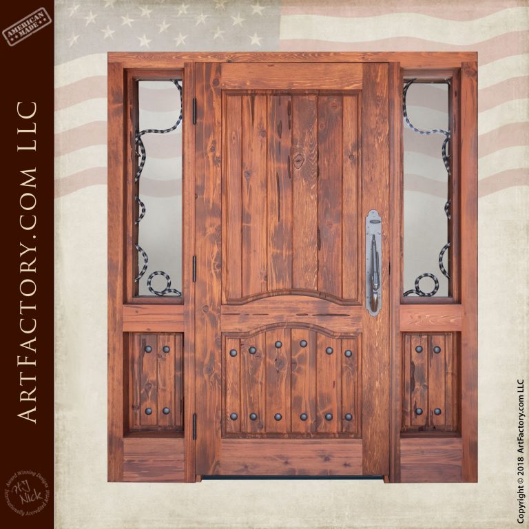 Tractor Brothers Front Door: Custom Western Carved Entrance