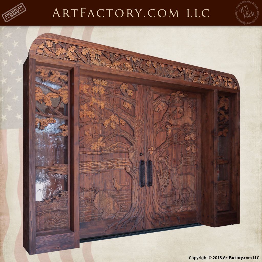 Forest Carved Grand Entrance: World Class Fine Art Double Doors