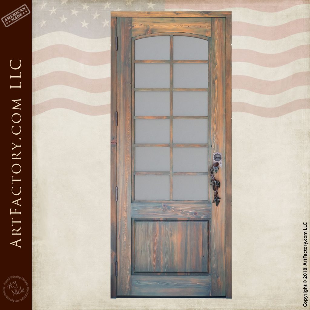 Custom French Vine Door: With Hand Forged Iron Accent Overlays
