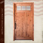 Wood Custom Front Door: Solid With 3 Panel Viewing Window