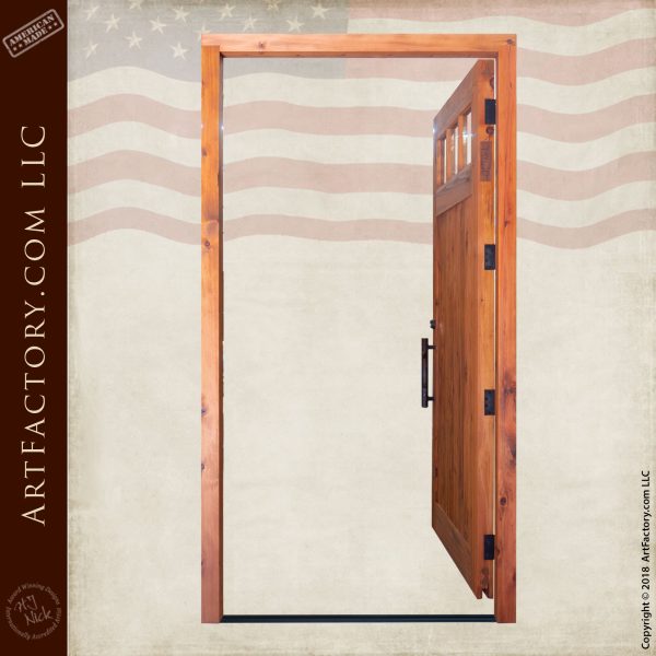 Wood Custom Front Door: Solid With 3 Panel Viewing Window