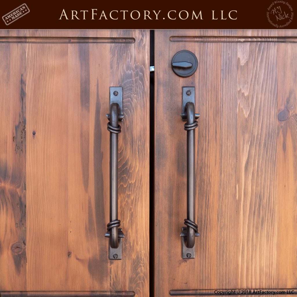 Lakeside Carved Double Doors: Solid Wood Custom Entrance