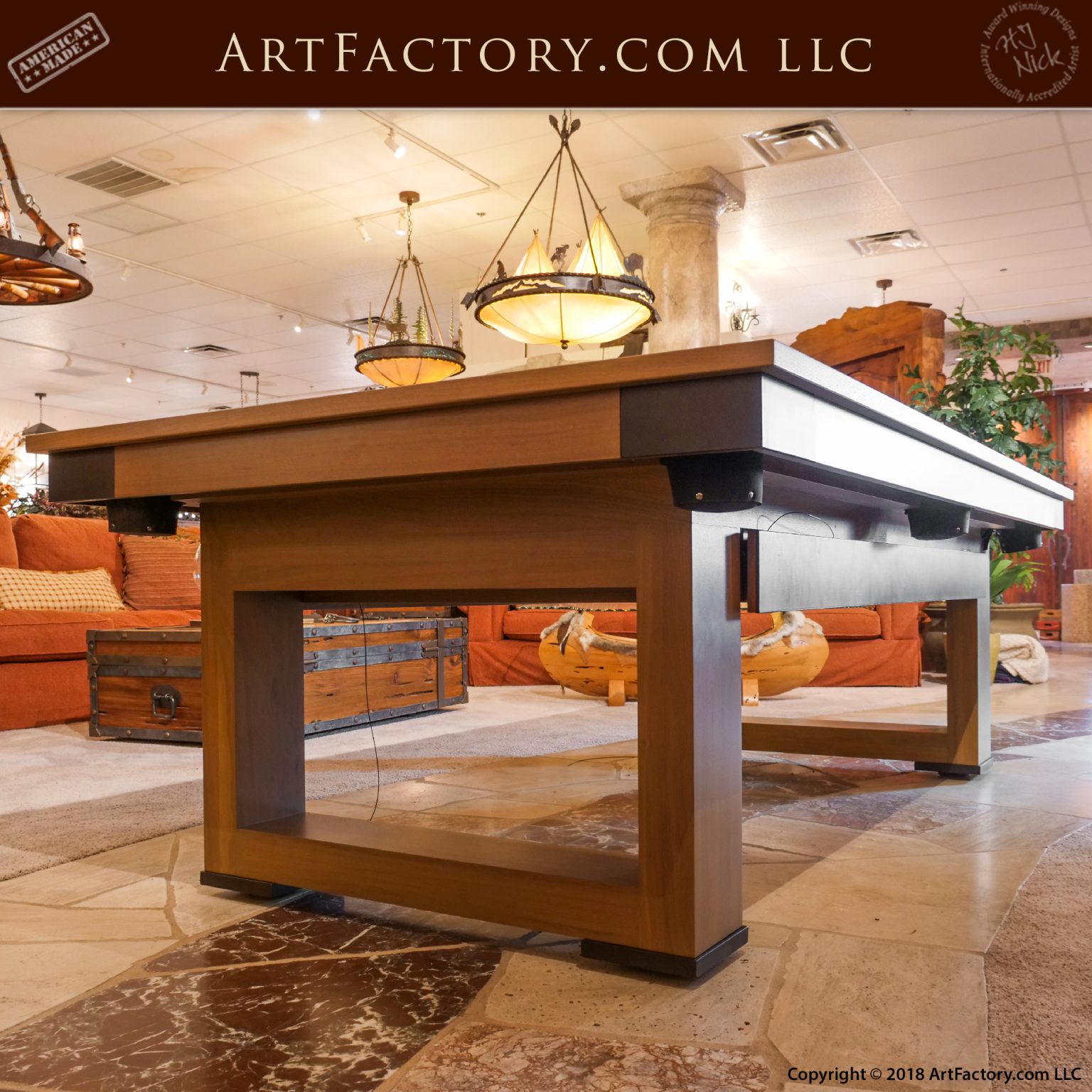 Custom Contemporary Pool Table: Certified Fine Art By H.J. Nick