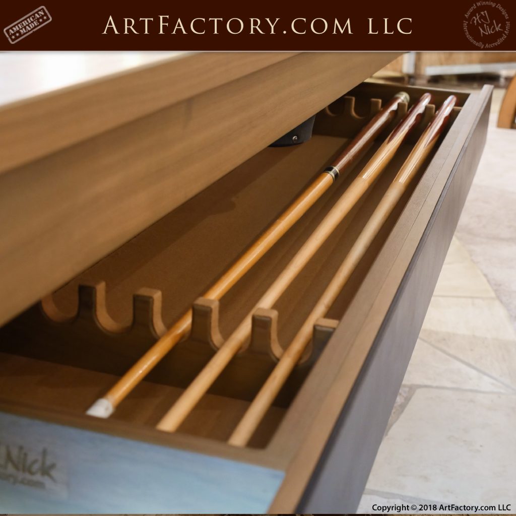 Custom Contemporary Pool Table: Certified Fine Art By H.J. Nick