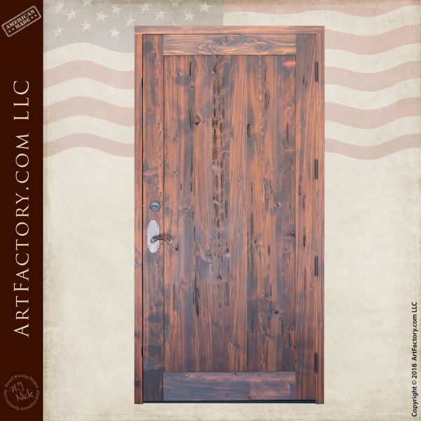 Apple Blossom Carved Door: Fine Art Craftsman Custom Entrance